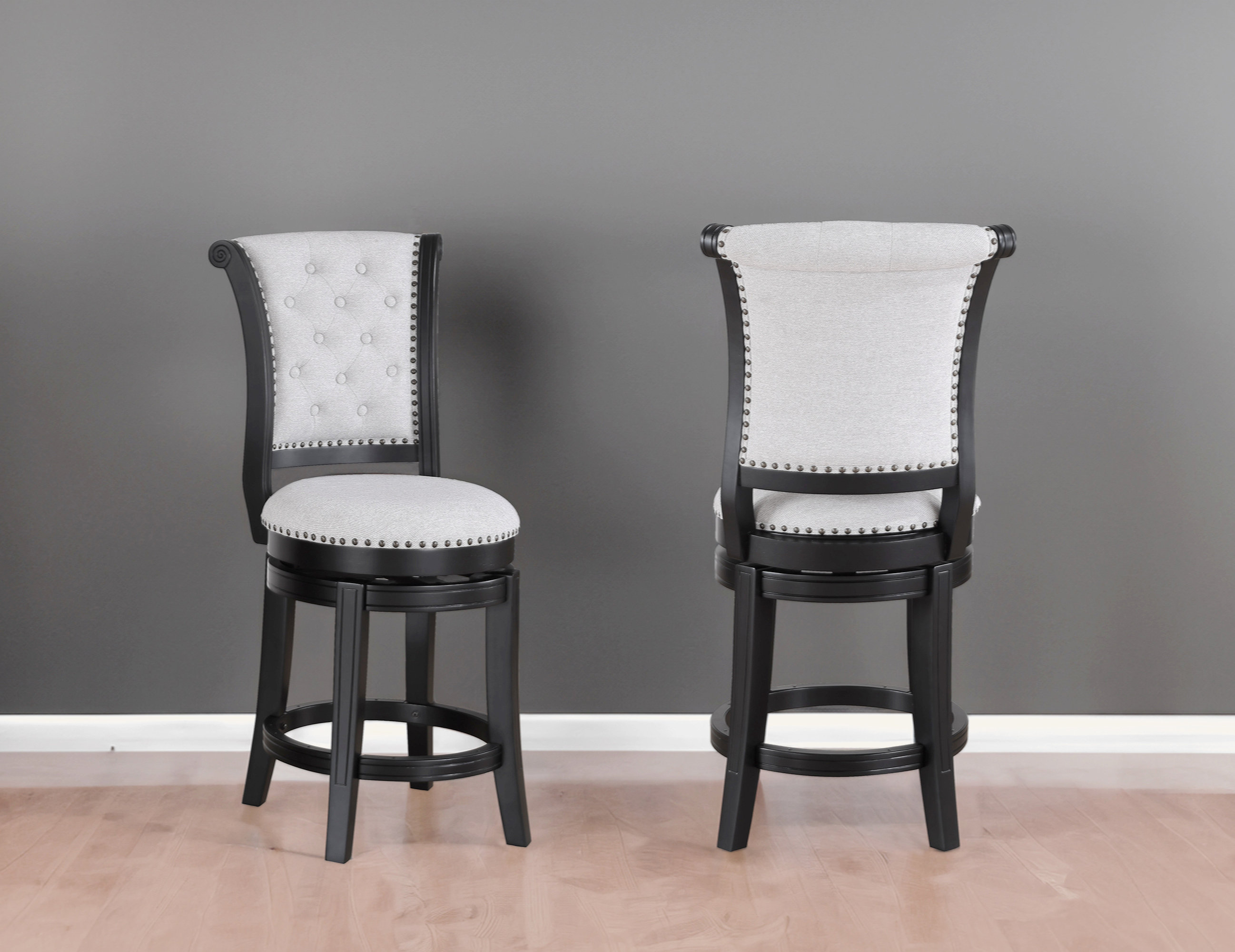 Red Barrel Studio® 2Pc Swivel Pub Stools Counter Height 24" Chair ...