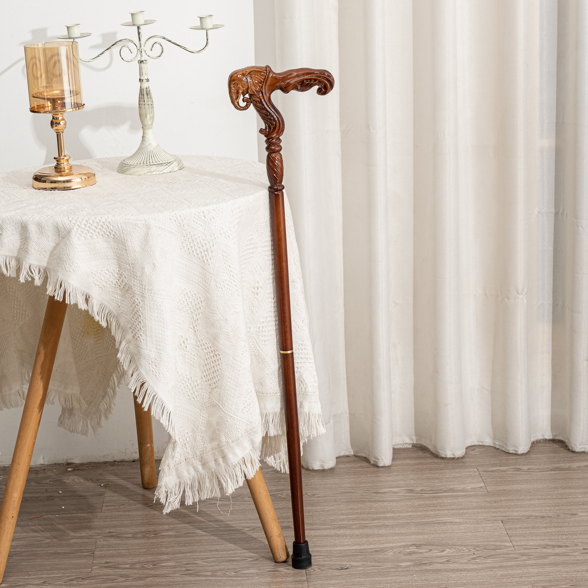 Alcott Hill Hand Carved Wooden Walking Cane With Ergonomic Handle And ...