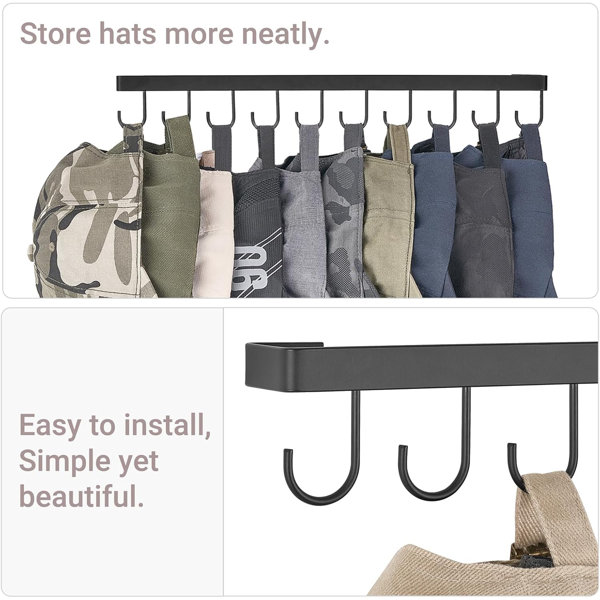 Rebrilliant Hat Rack For Wall Hat Storage Organizer For 20 Baseball ...
