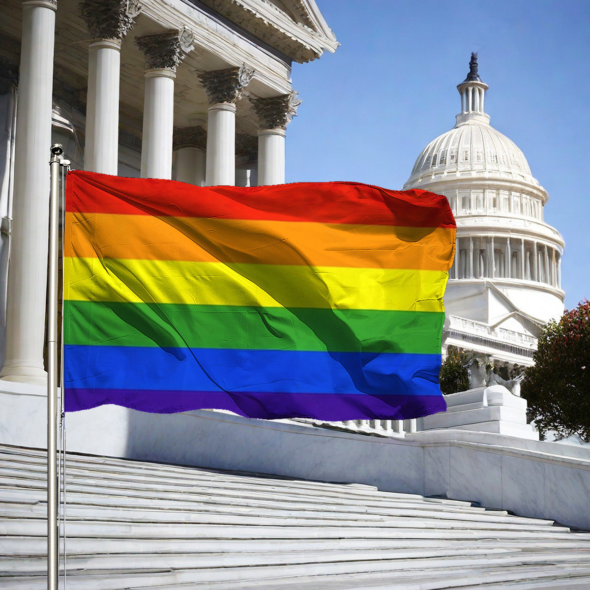 Arlmont & Co. Party Banner Rainbow Pride Banner 6 Stripes 3x5ft Banner ...