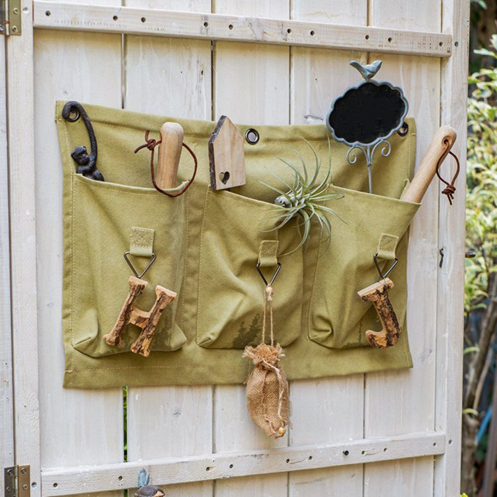 Ebern Designs 3-Pocket Green Canvas Organizer For Garden Tools ...