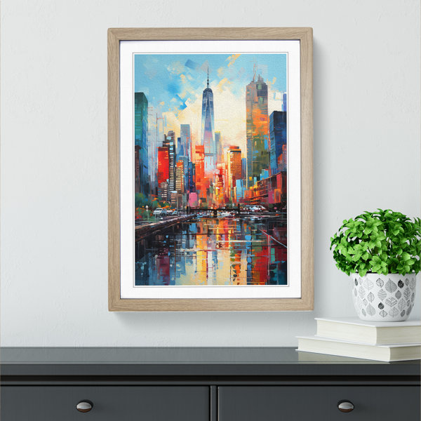 17 Stories SkyLine Informel - Single Picture Frame Print on Wood ...