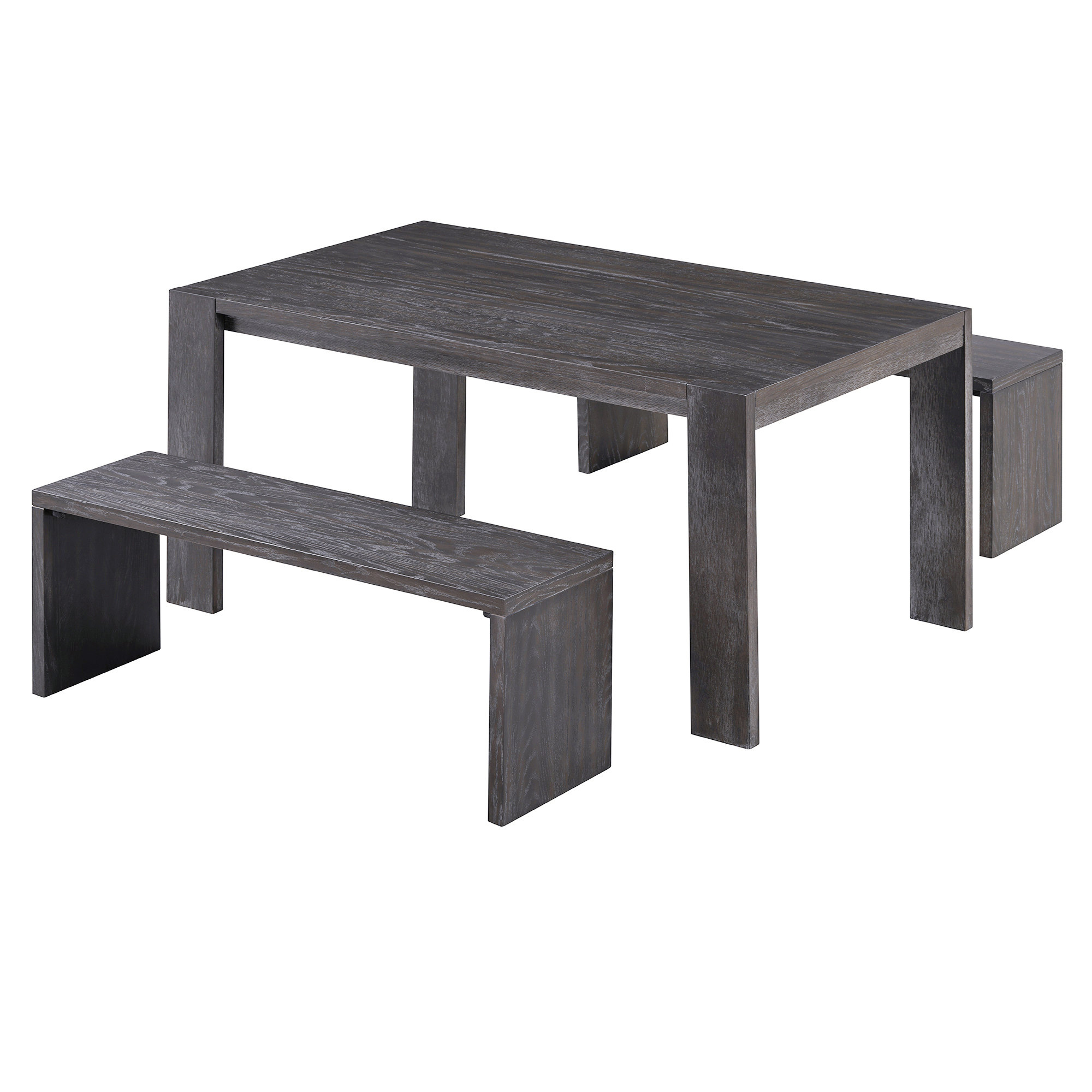 Gracie Oaks 3-piece Farmhouse Style Simple Dining Set, Dining Table and ...