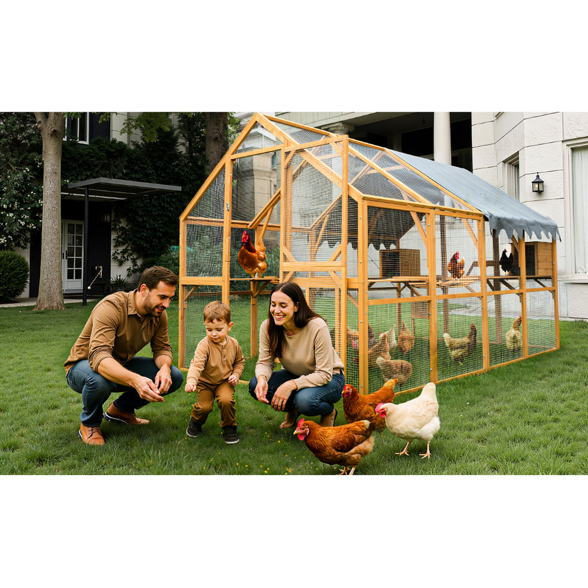 Tucker Murphy Pet™ Yellow Outdoor Chicken Coop Enclosures 110" Kitten ...