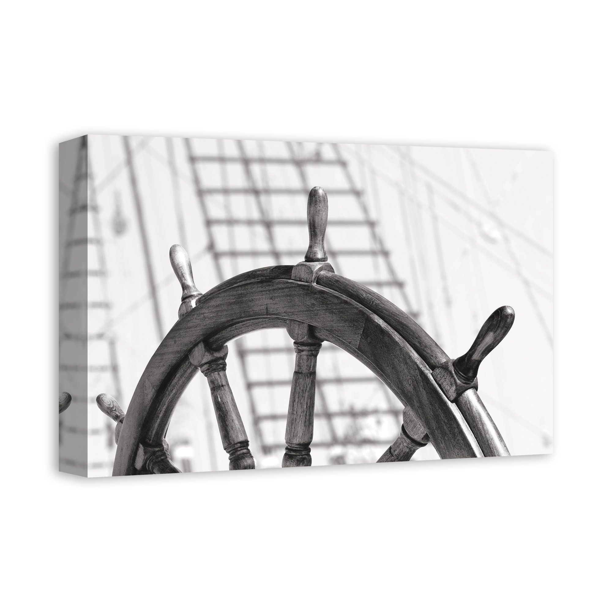 Breakwater Bay Moody Captains Wheel Print On Canvas - Wayfair Canada