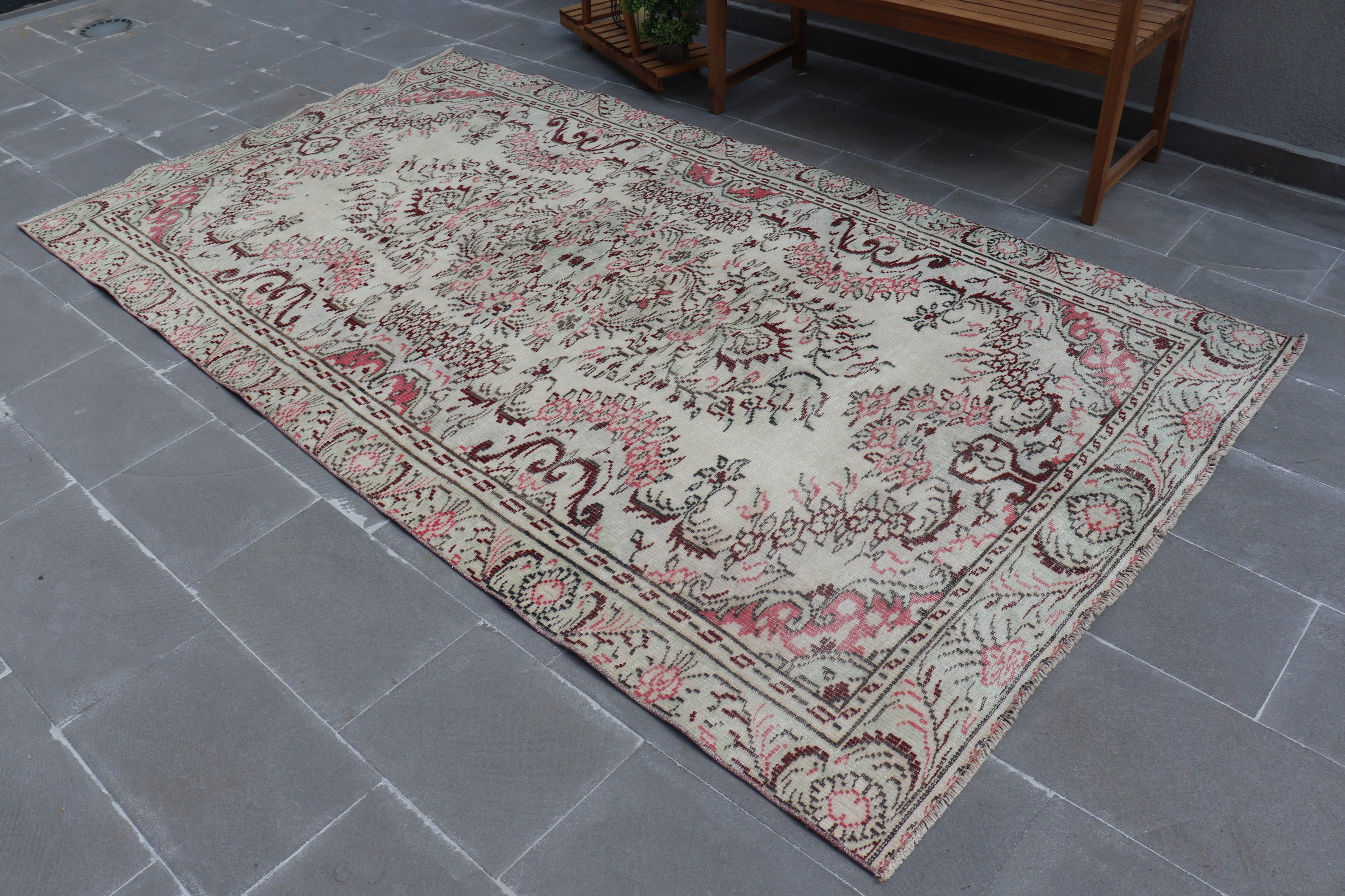 Bungalow Rose Anatolian Vintage Turkish Wool Rug - Large Handmade Area ...