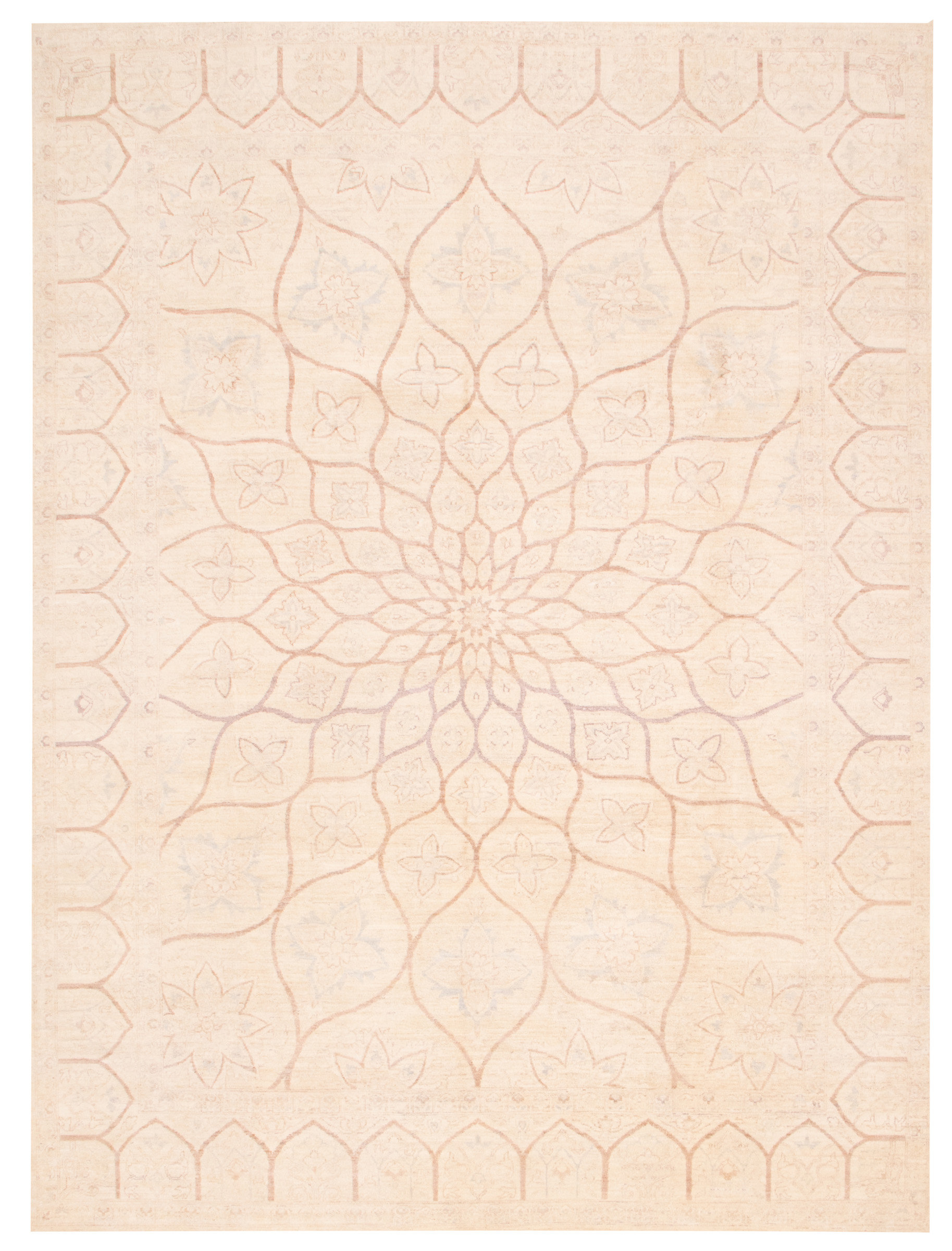 Isabelline One-of-a-Kind 8'10" X 11'10" New Age Wool Area Rug in Ivory ...