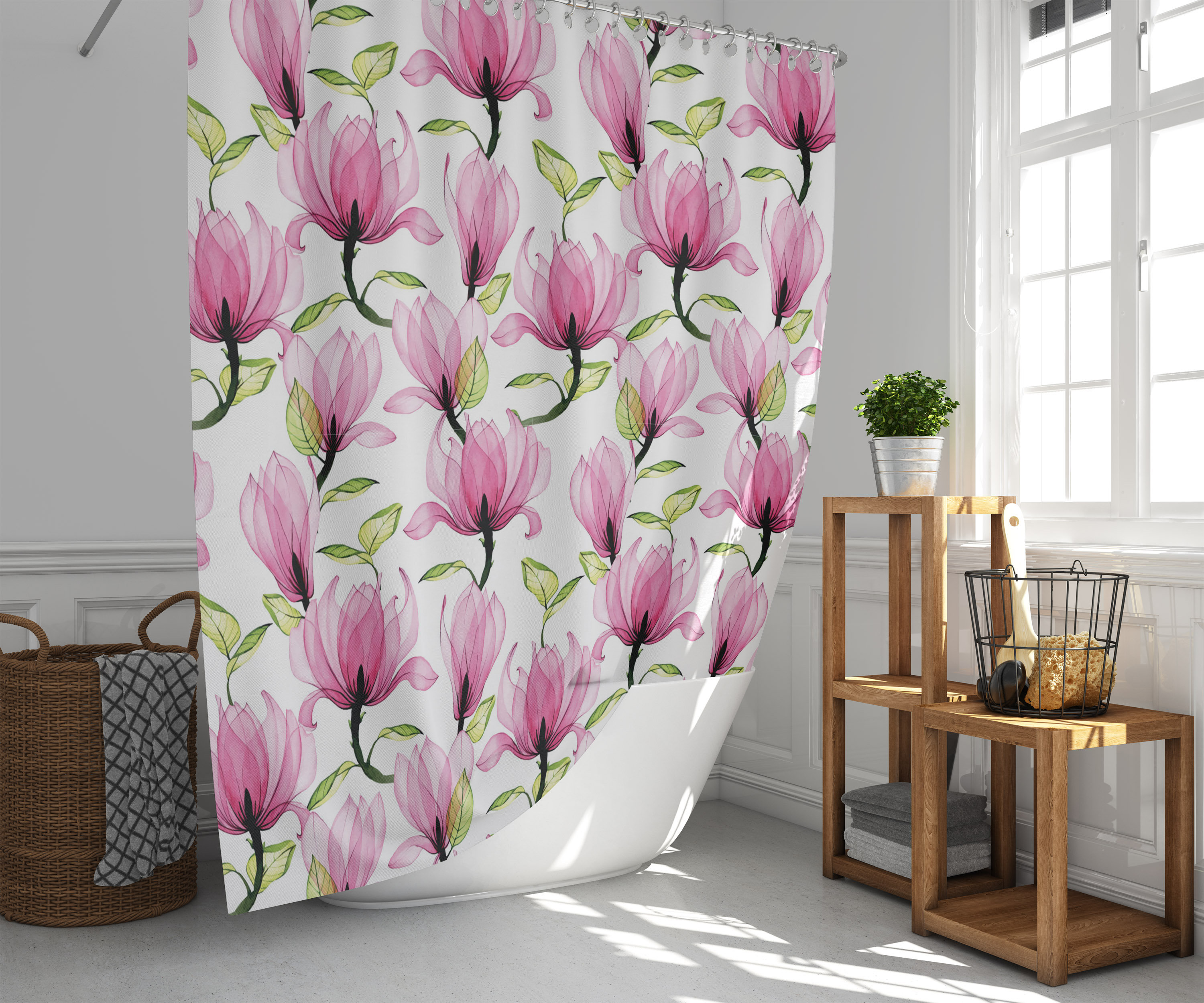 East Urban Home Gurash Floral Shower Curtain | Wayfair