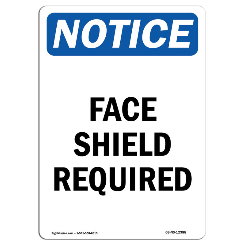 SignMission Face Shield Required Sign | Wayfair