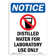 SignMission OSHA Notice - Distilled Water For Sign With Symbol | Heavy ...