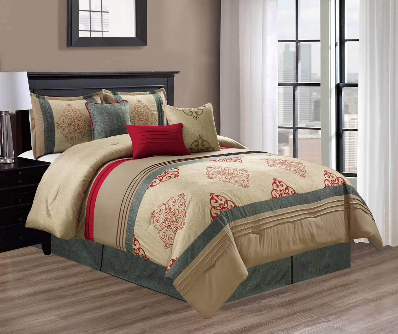 Elight Home Amelia Embroidery 7 Piece Comforter Set & Reviews | Wayfair