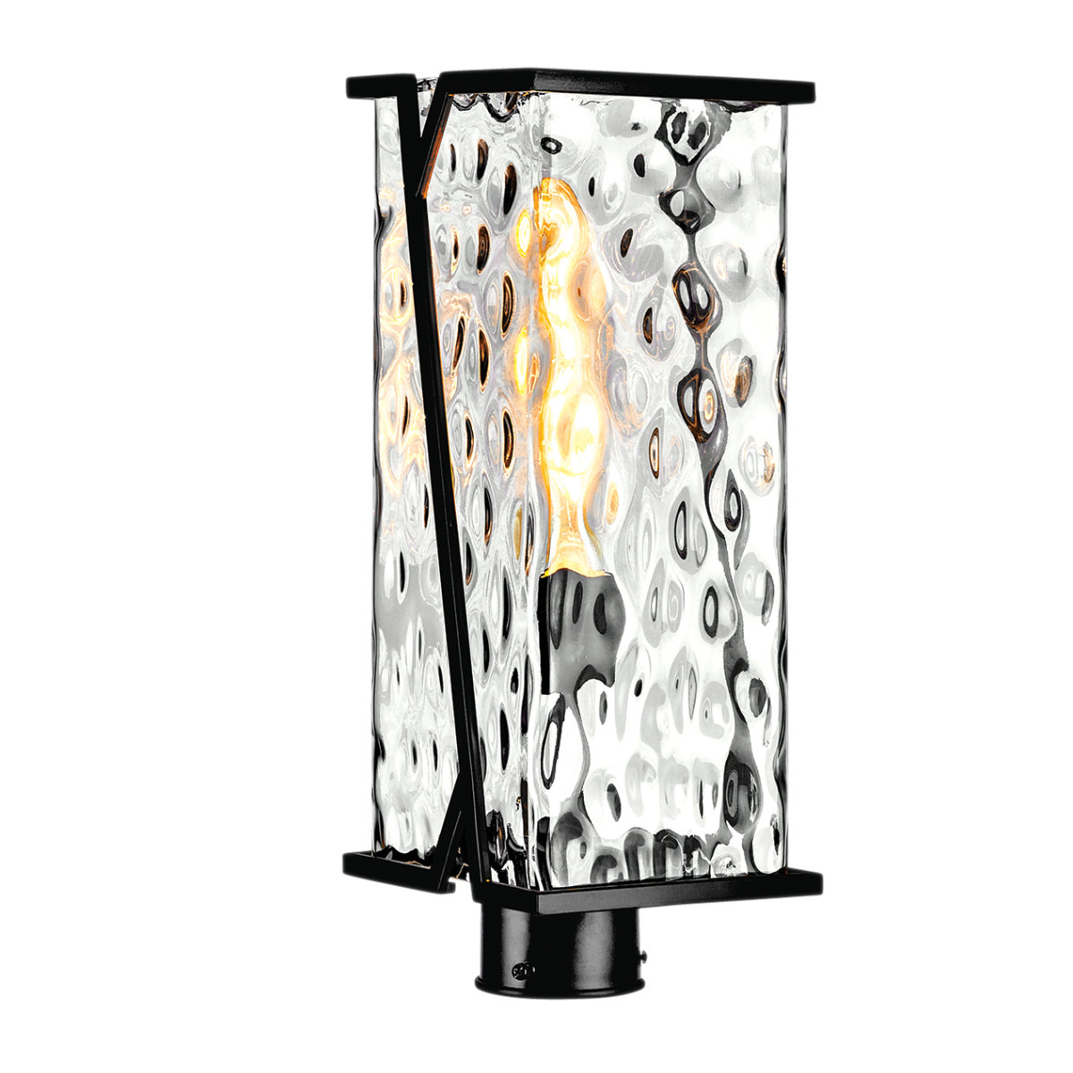 Breakwater Bay Gallego Outdoor Metal And Wavy Glass Post Light ...