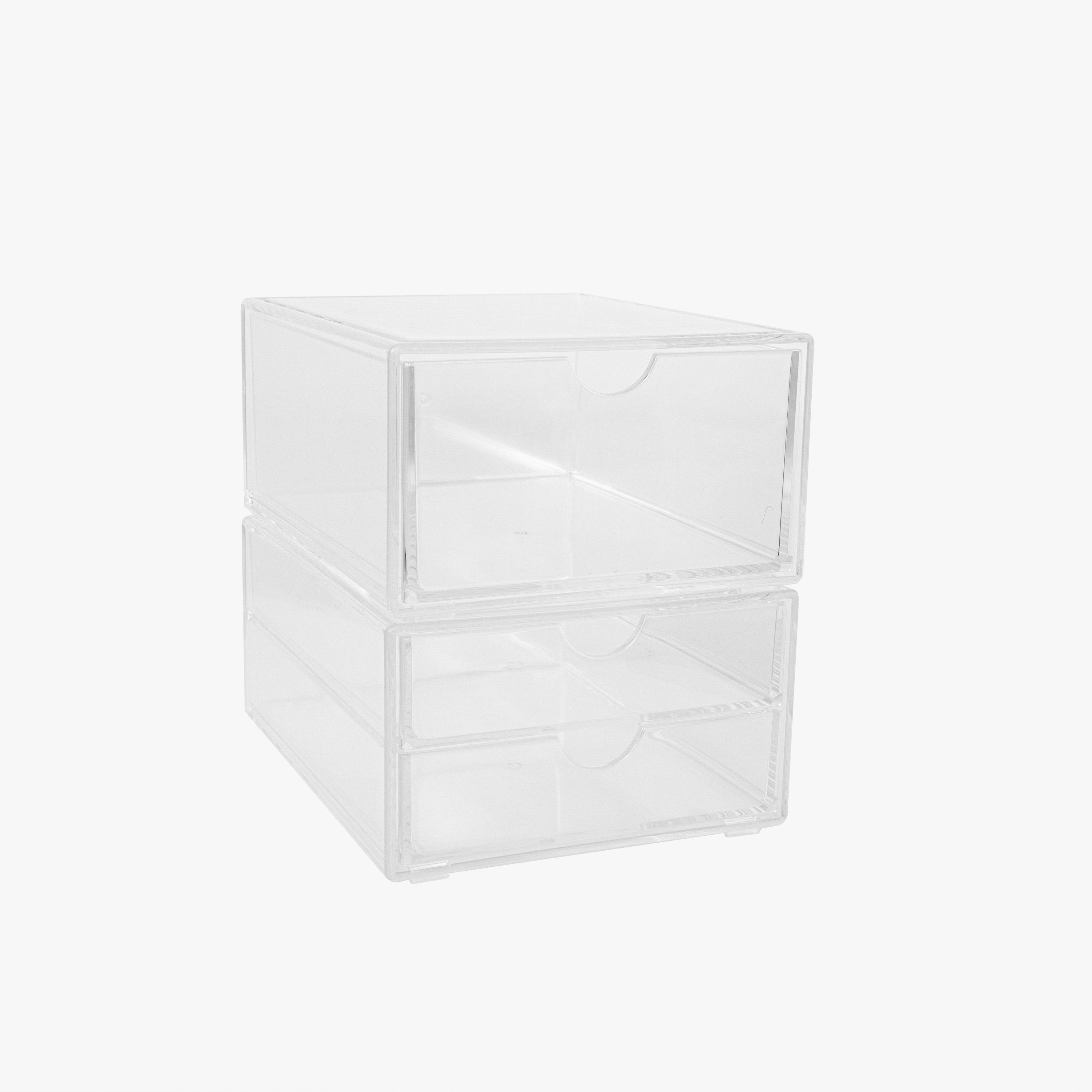 Martha Stewart Brody Stackable Plastic Office Desktop Organizer Boxes ...