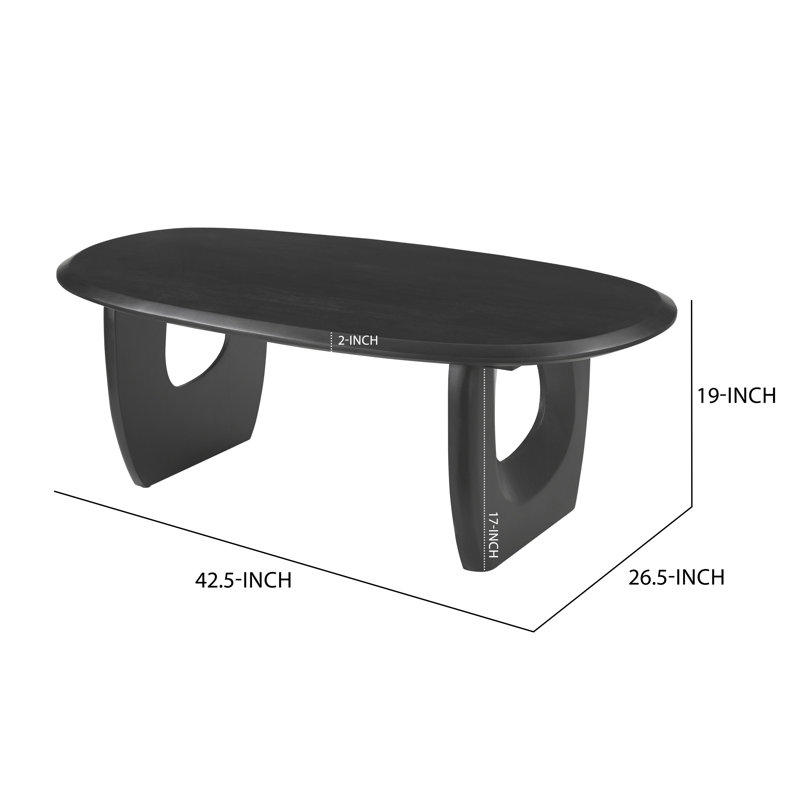 Brayden Studio Cumberledge Black Wooden Coffee Table | Wayfair