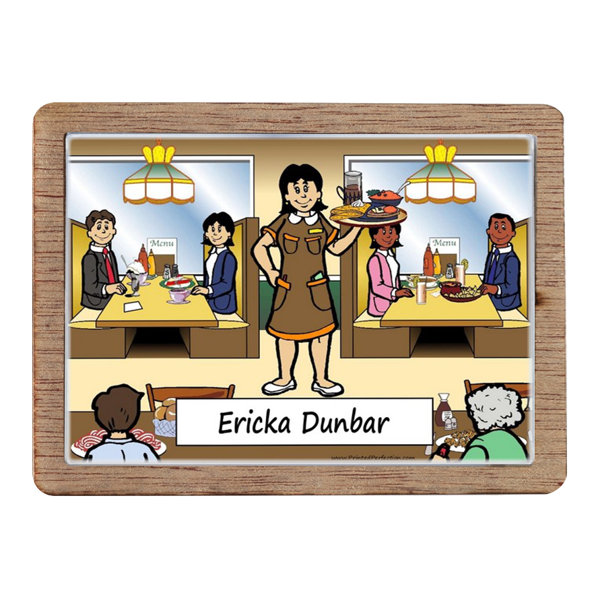 Printed Perfection Personalized Waitress, Casual Dining Wooden Magnet ...