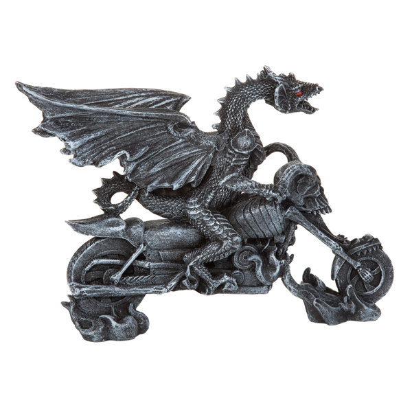 Design Toscano Biker Dragon on Skeleton Chopper Figurine & Reviews ...