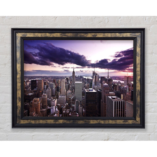Bright Star Aerial View Of New York City At Dusk - Single Picture Frame ...