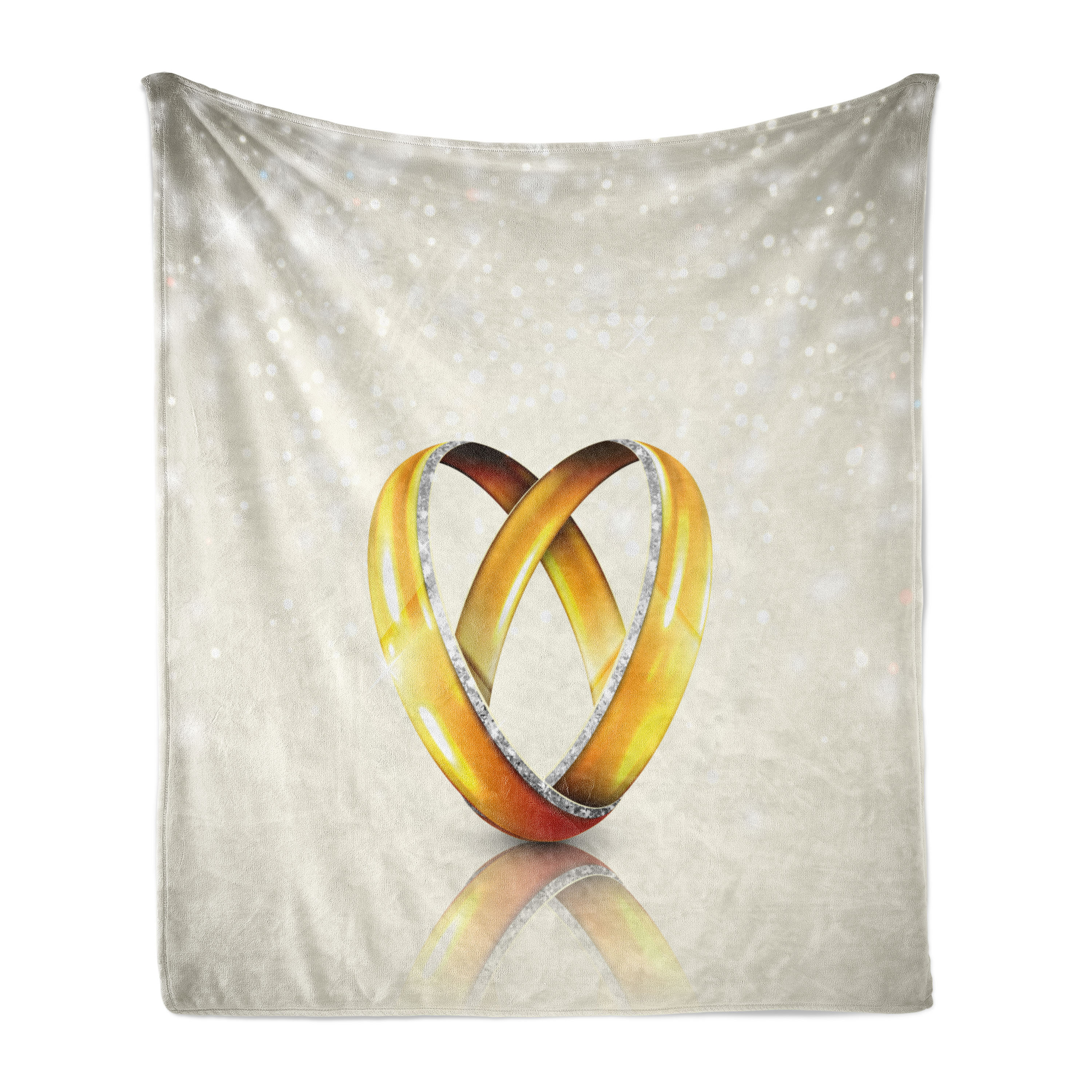Ambesonne Wedding Fleece Throw Blanket Pair of Rings Marriage Yellow ...
