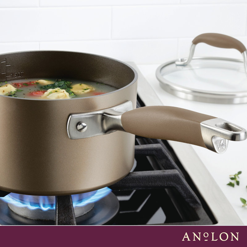 Anolon Advanced Home Hard Anodized Nonstick Saucepan With Lid, 2 Quart ...