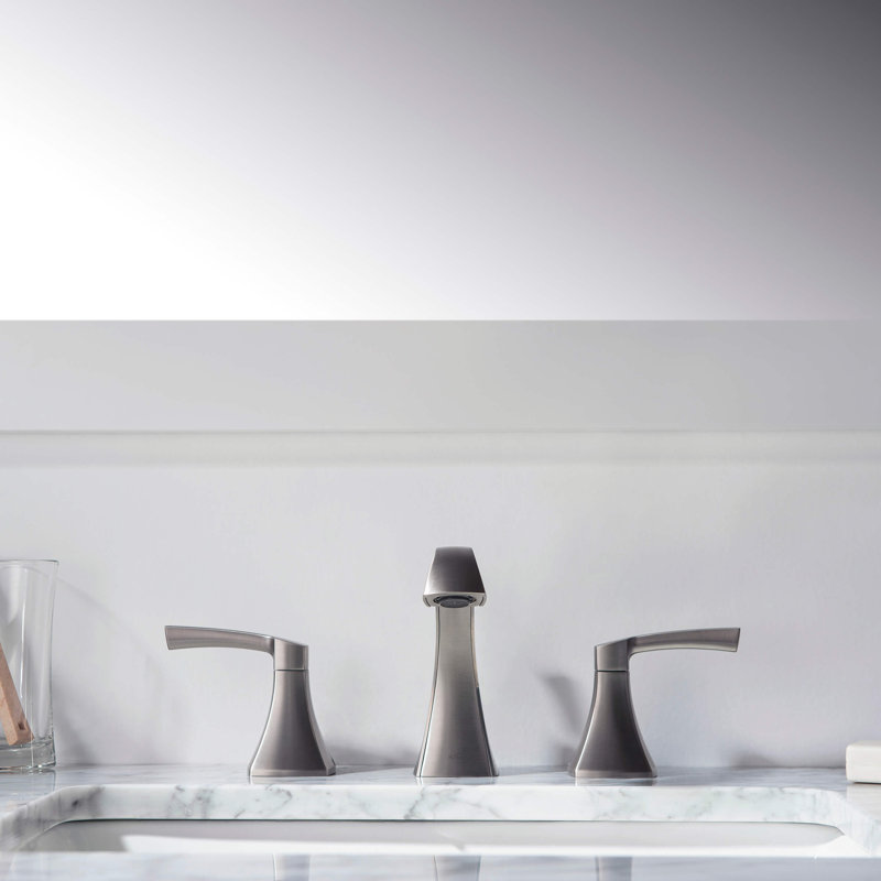 KIBI USA Pyramid Widespread 2-handle Bathroom Faucet with Drain ...