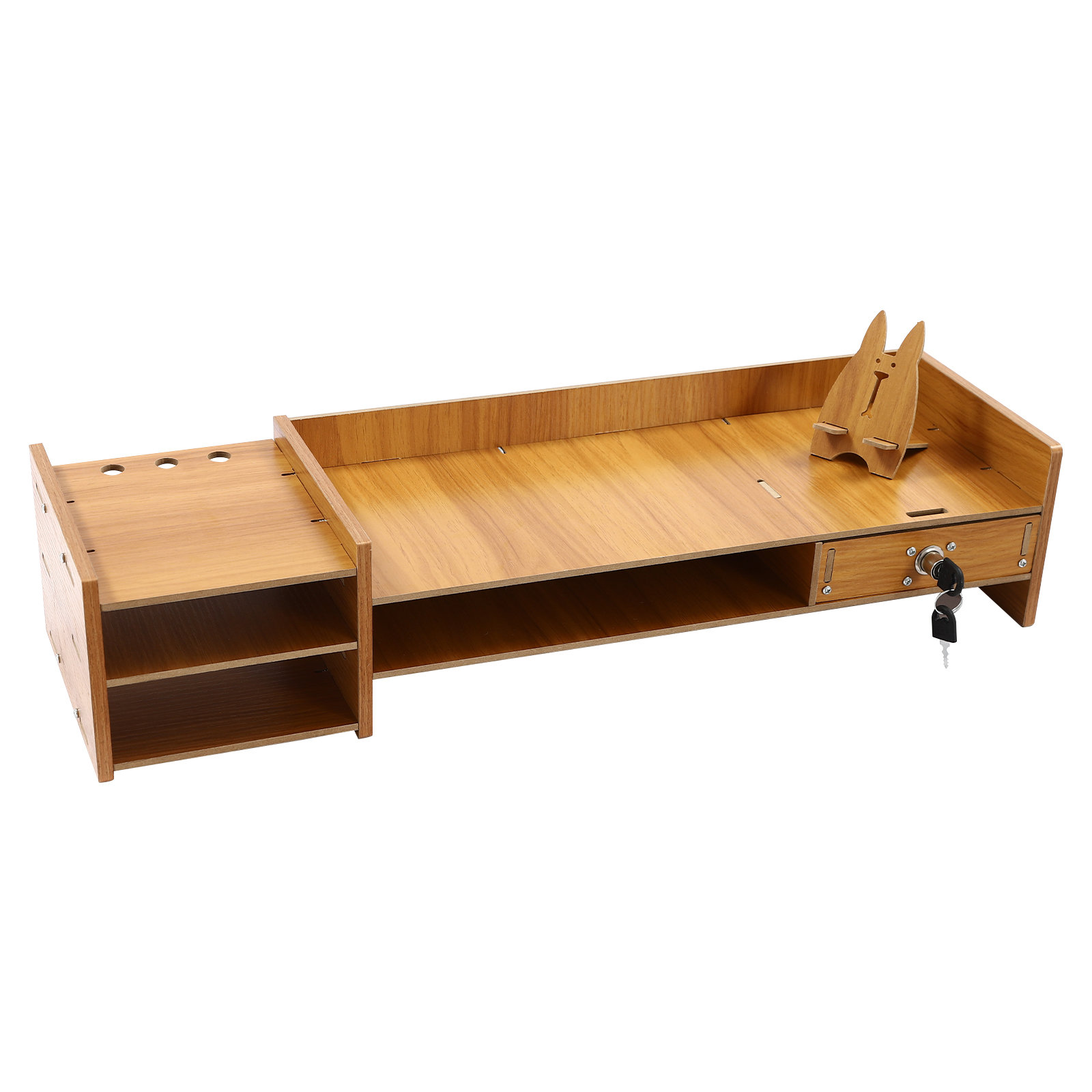 Lark Manor™ Solid Wood Desk Organizer Set Computer Monitor Stand with ...