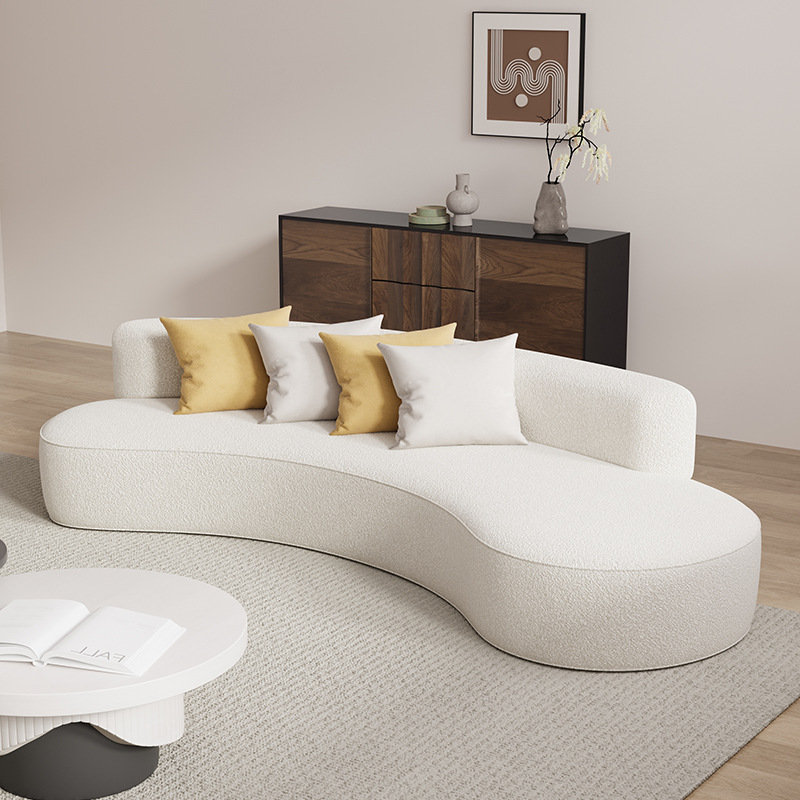Danbenla design Modern Simple Curved White Sofa - Wayfair Canada