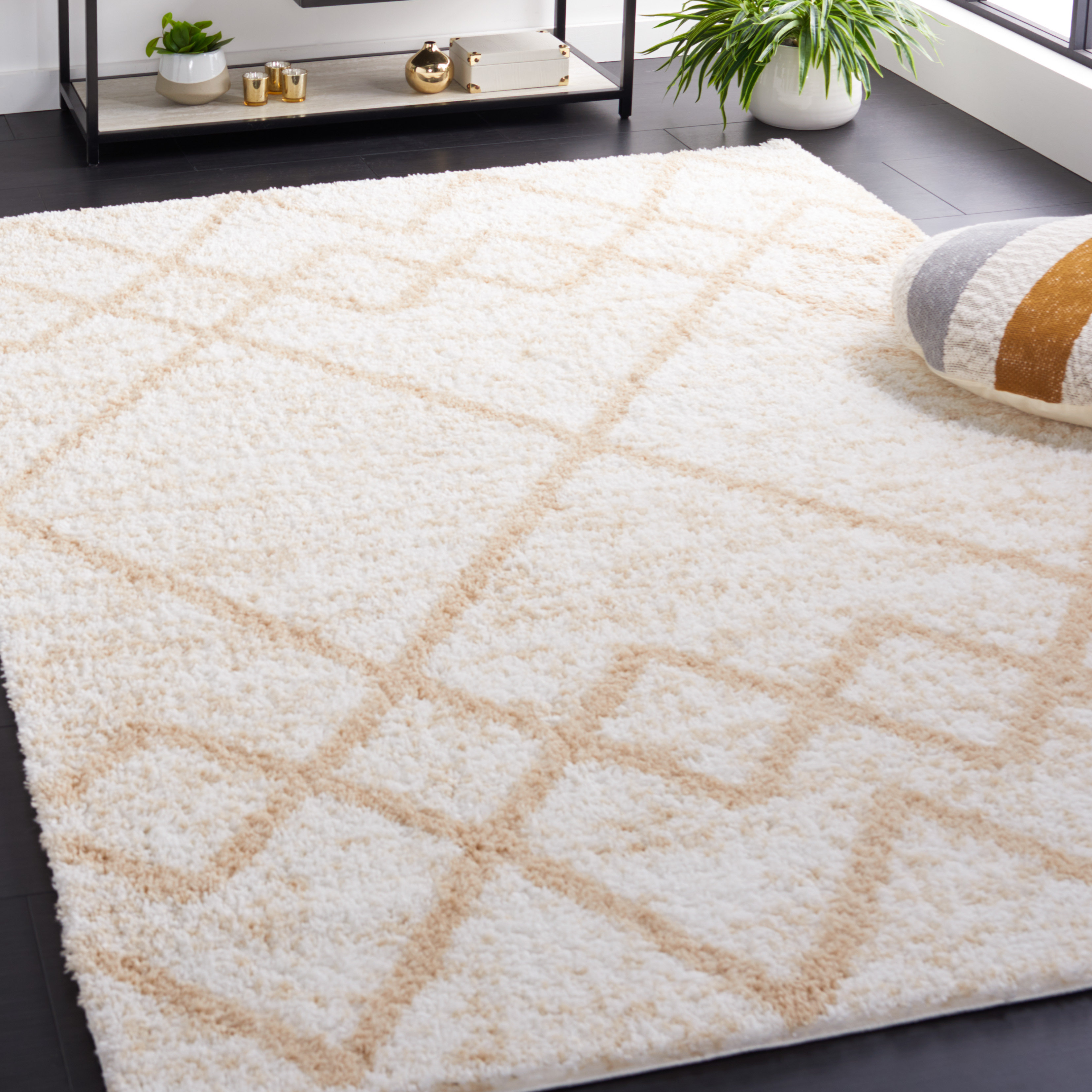 Foundry Select Bindiya Shag Performance Geometric Rug | Wayfair