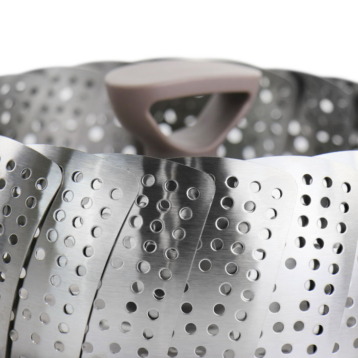 Martha Stewart Stainless Steel Folding Steamer Insert With Handle In ...