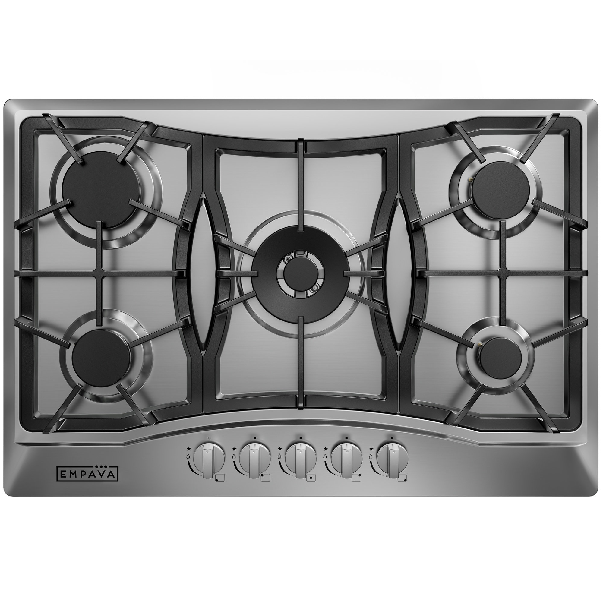 Empava 30 In. 5 Burners Recessed Natural Gas Cooktop In Stainless Steel ...