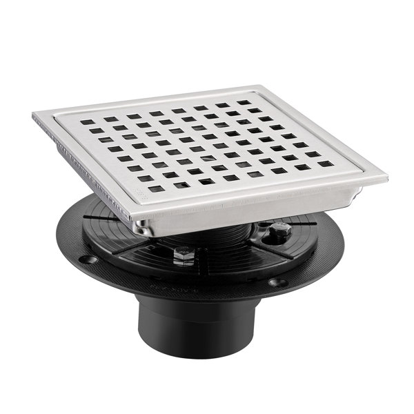 Designer Collection 6 Inch Square Shower Drain Stainless Steel Shower ...