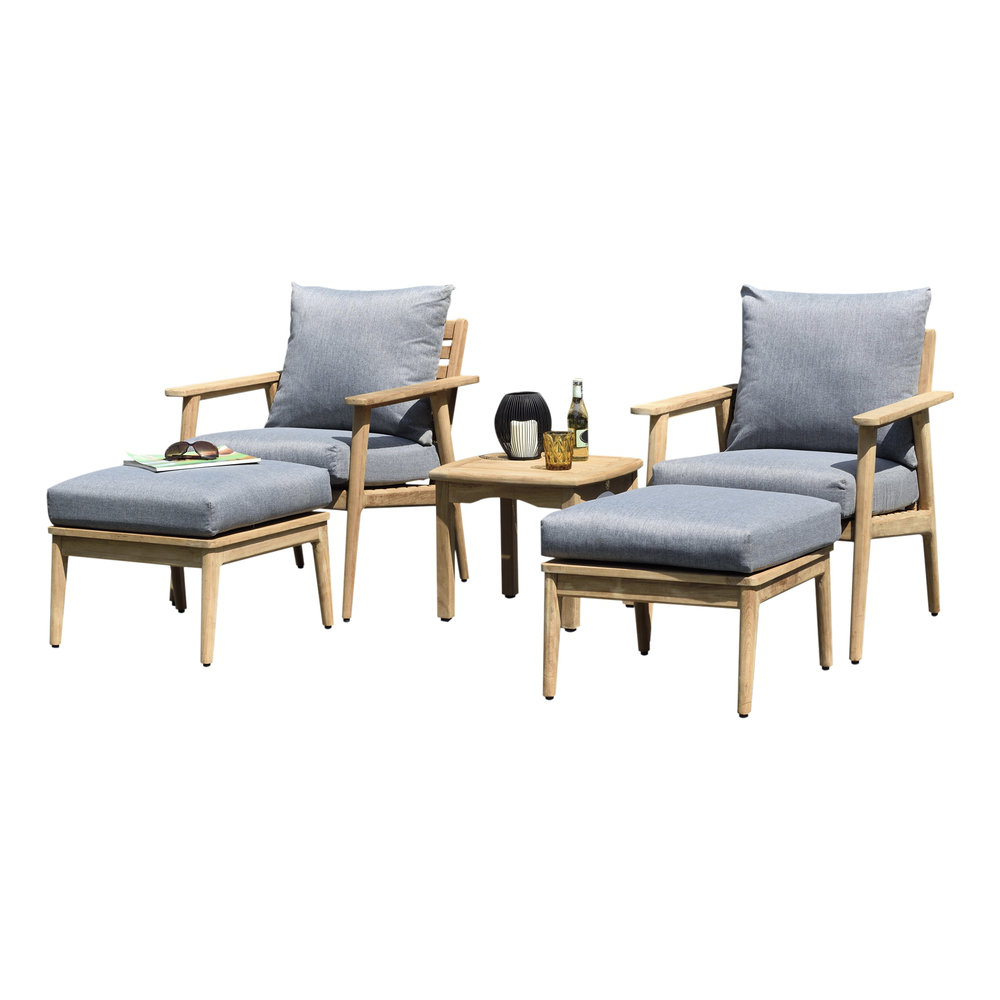 Corrigan Studio® Como Teak Outdoor Patio 5Pc Seating Set | Wayfair