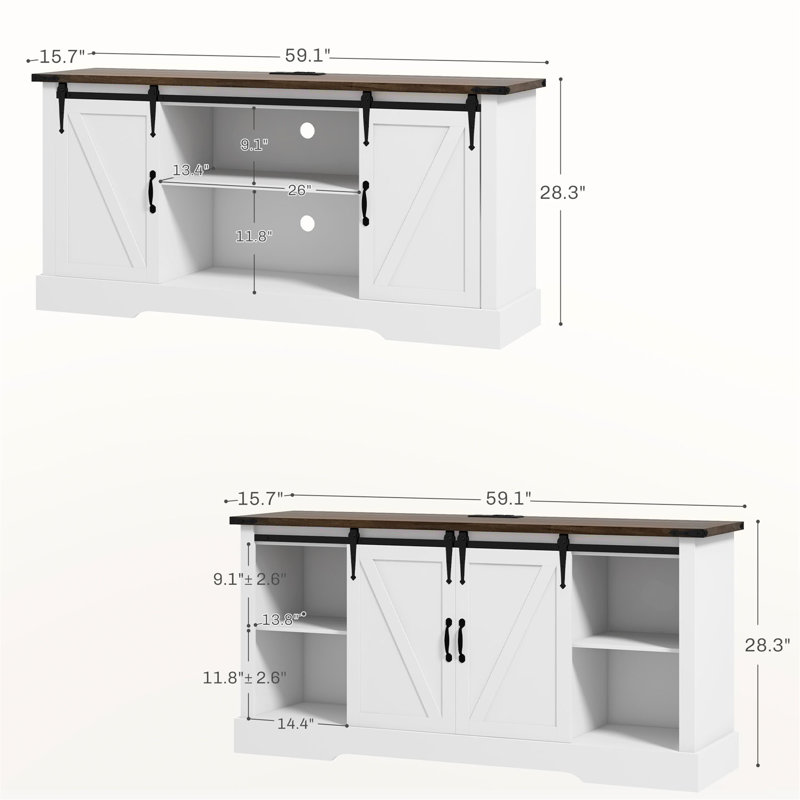 Gracie Oaks Console Table with Sliding Barn Doors | Wayfair