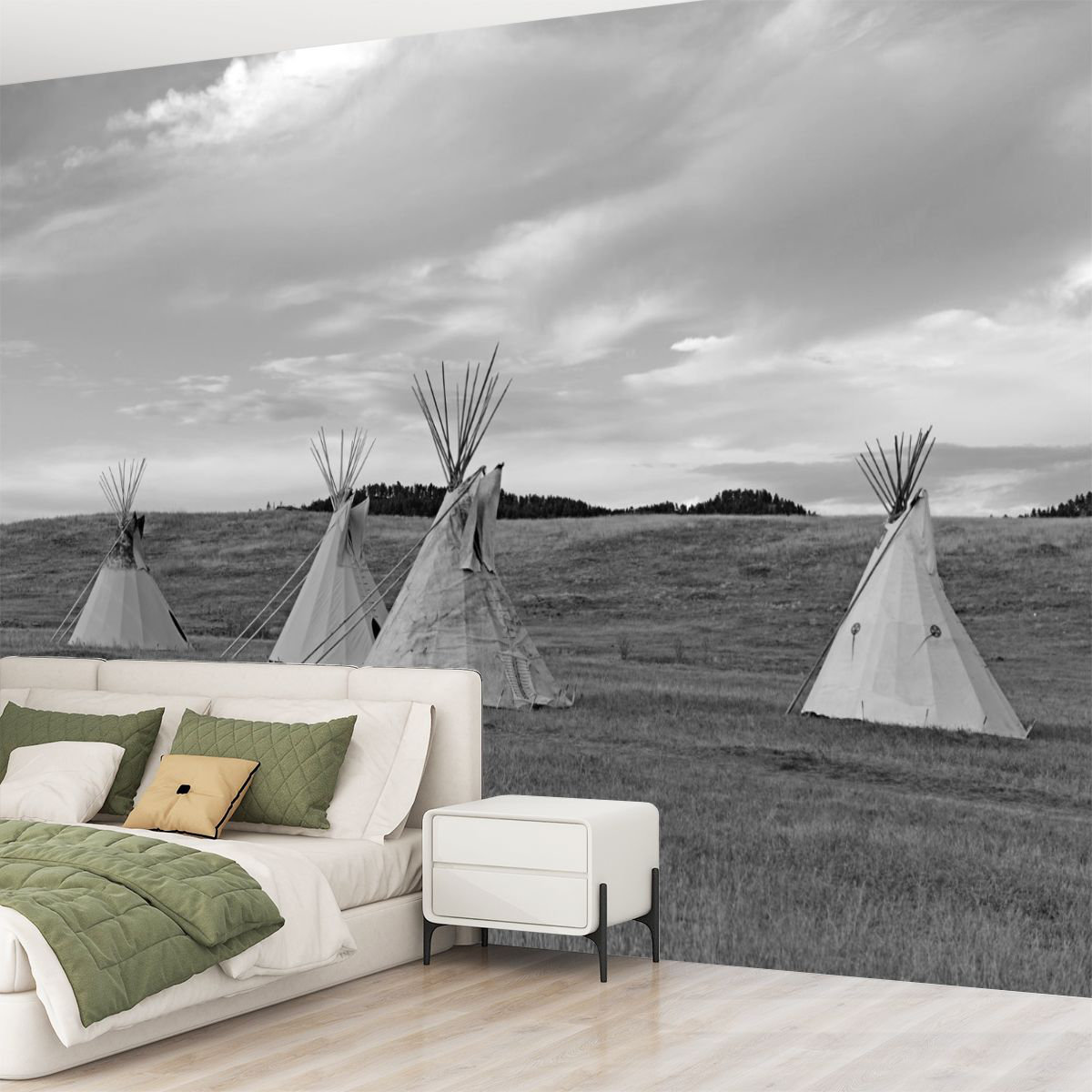 Millwood Pines Peel and Stick Canvas Wallpaper Wall Mural as used by ...