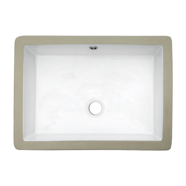 Lordear 19" x 14" Undermount Bathroom Sink Rectangle White Ceramic ...