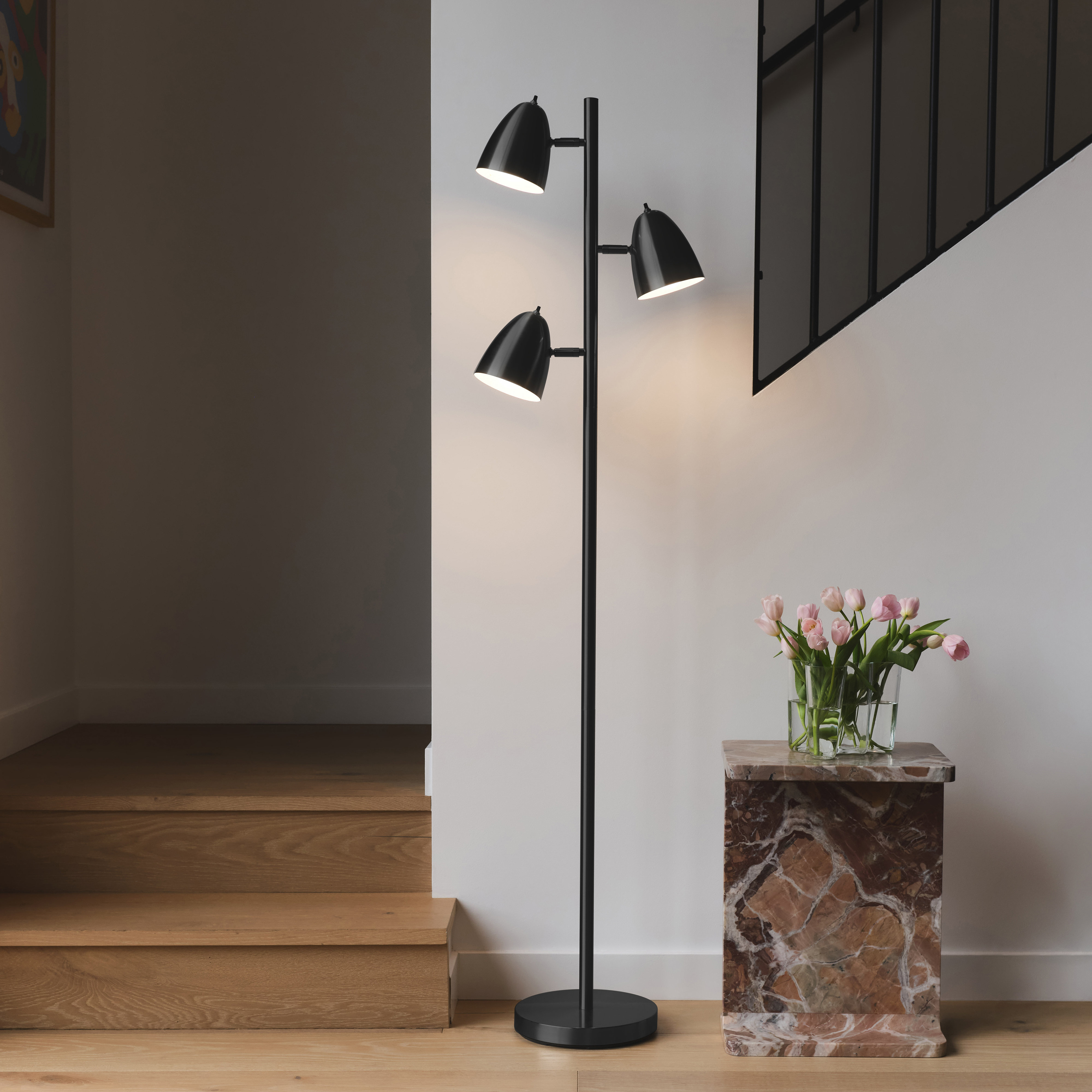Brightech Jacob 64 in. Modern 3-Light Adjustable Standing LED Floor ...