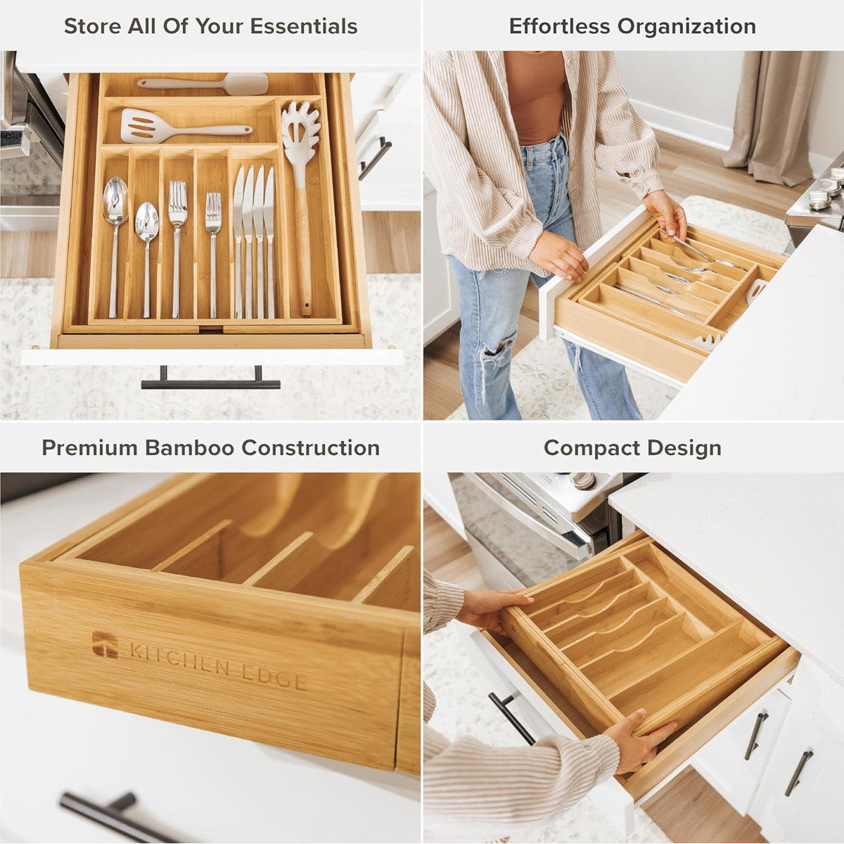 Prep & Savour Premium Silverware, Flatware and Utensil Organizer for ...