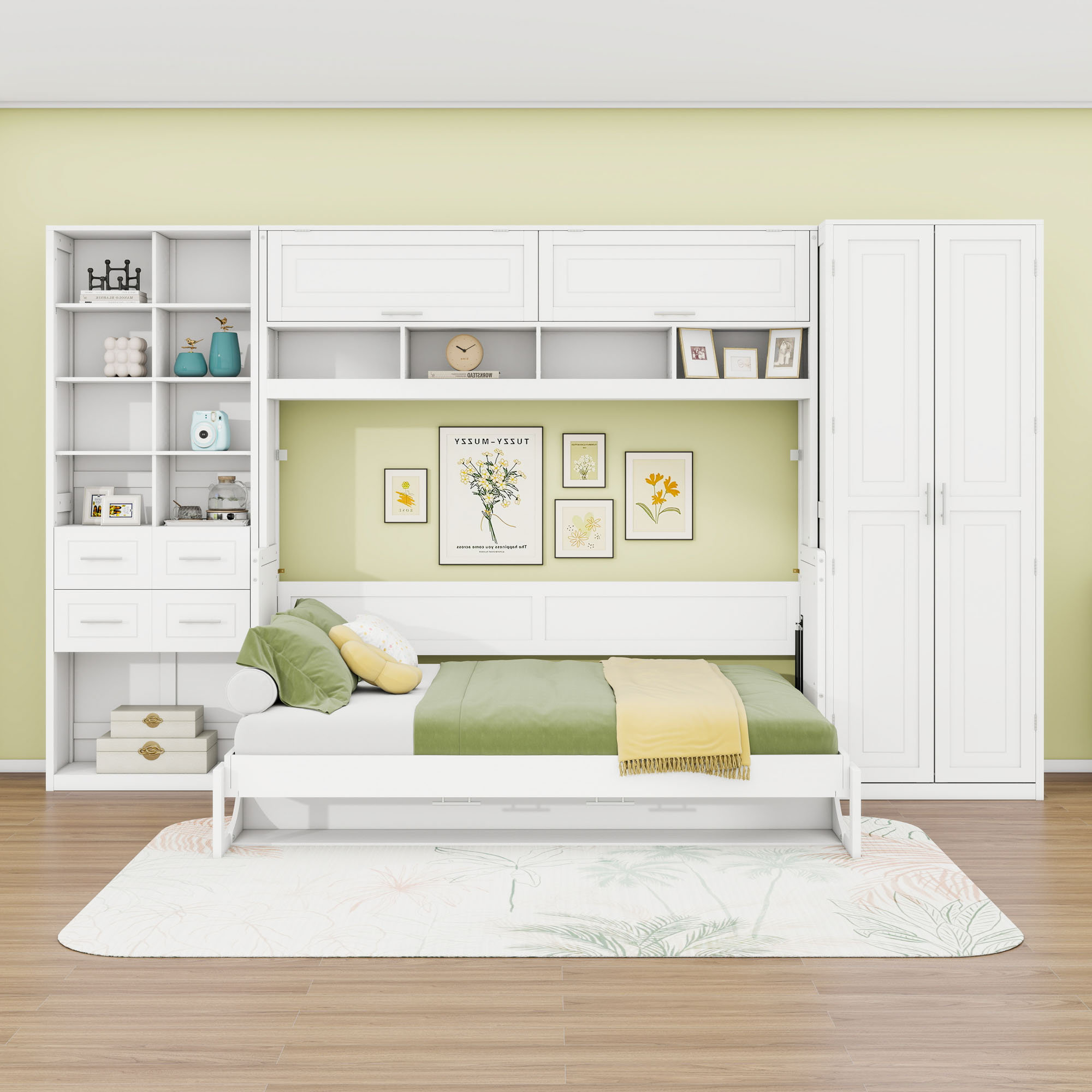 Red Barrel Studio® Murphy Bed with Integrated Storage and Customizable ...