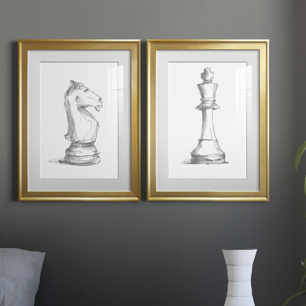 Red Barrel Studio® Chess Piece Study I Premium Framed Print - Ready To ...