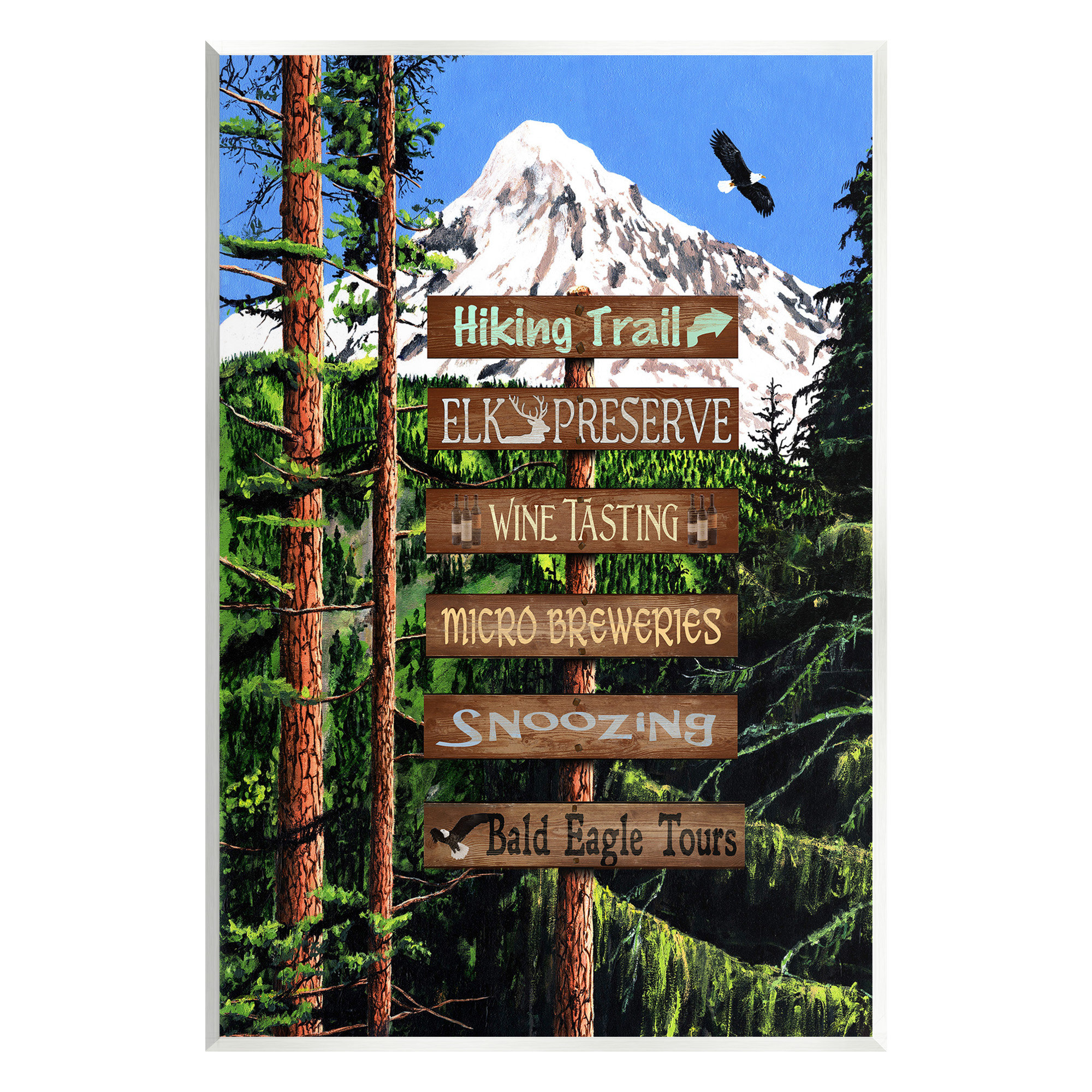 Stupell Industries Woodland Activities Sign Wall Plaque Art by Gail ...