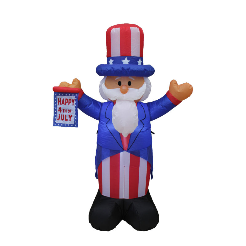 The Holiday Aisle® 4 Foot Tall Lighted Patriotic Independence Day 4th ...