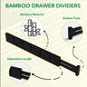 SpaceAid Bamboo Drawer Dividers with Labels and Inserts, Adjustable ...