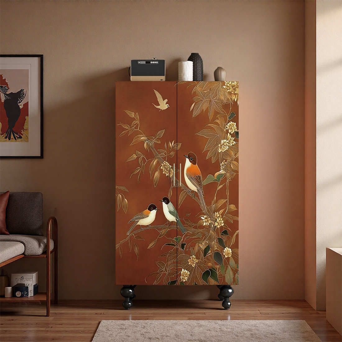 Latitude Run® Pine Frame Double Door Decorative Wardrobe | Wayfair