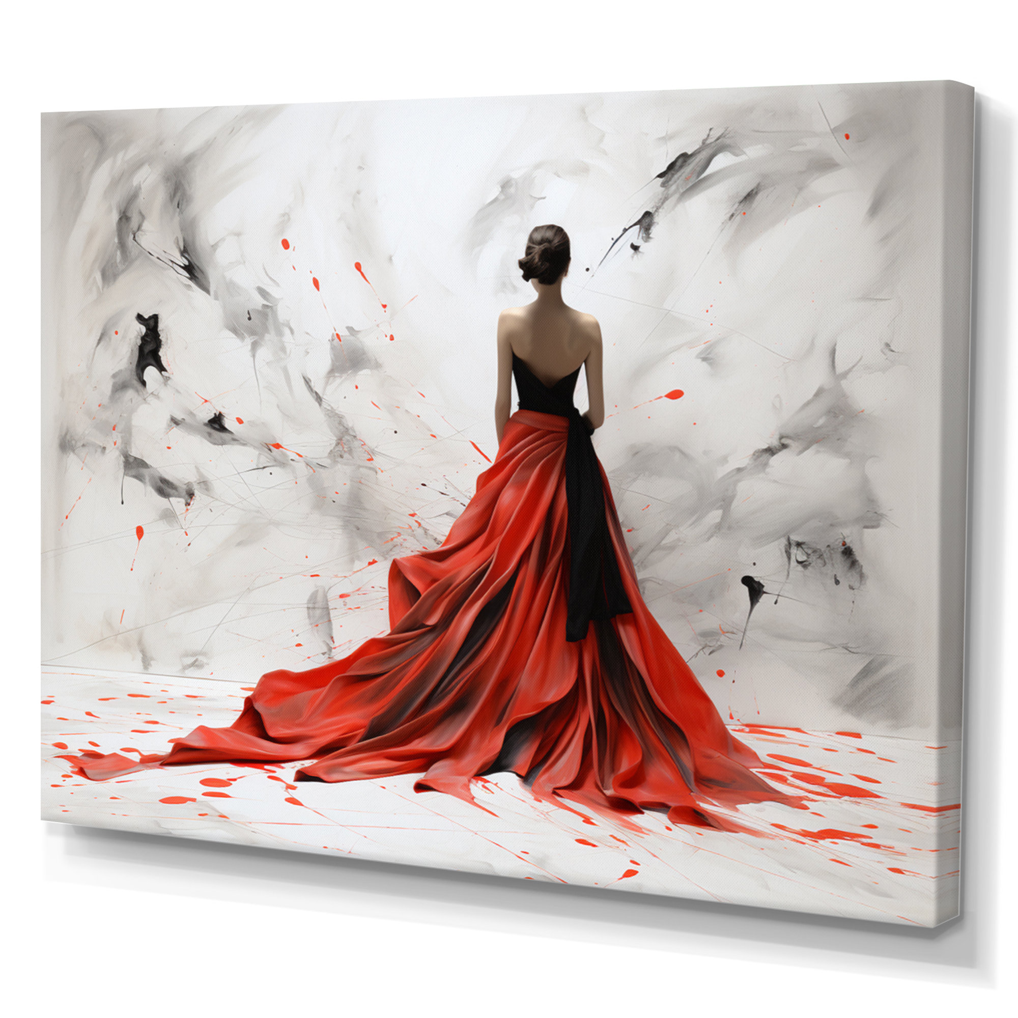 House of Hampton Bigio Fashion Red Dress Elegance Unveiled I - Print ...