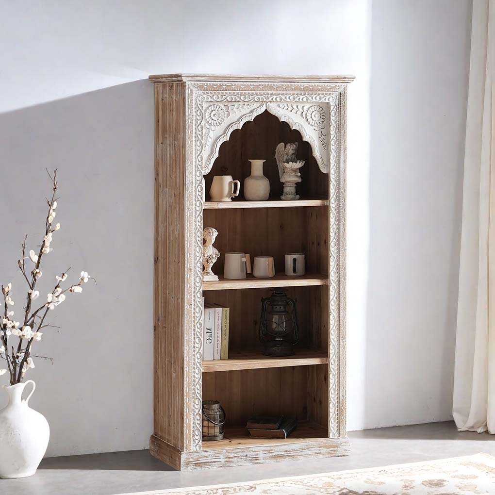 Ophelia & Co. French Country Style Carved Display Cabinet | Wayfair
