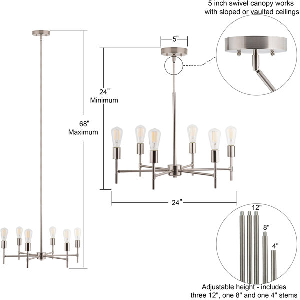 Williston Forge Sherri 6 - Light Dimmable Sputnik Sphere Chandelier ...