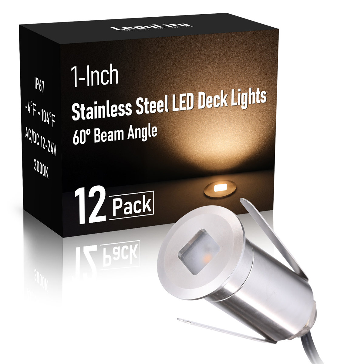 LEDVANS 1w Recessed Led Deck Light With Flat Round Aperture, Step Stair ...