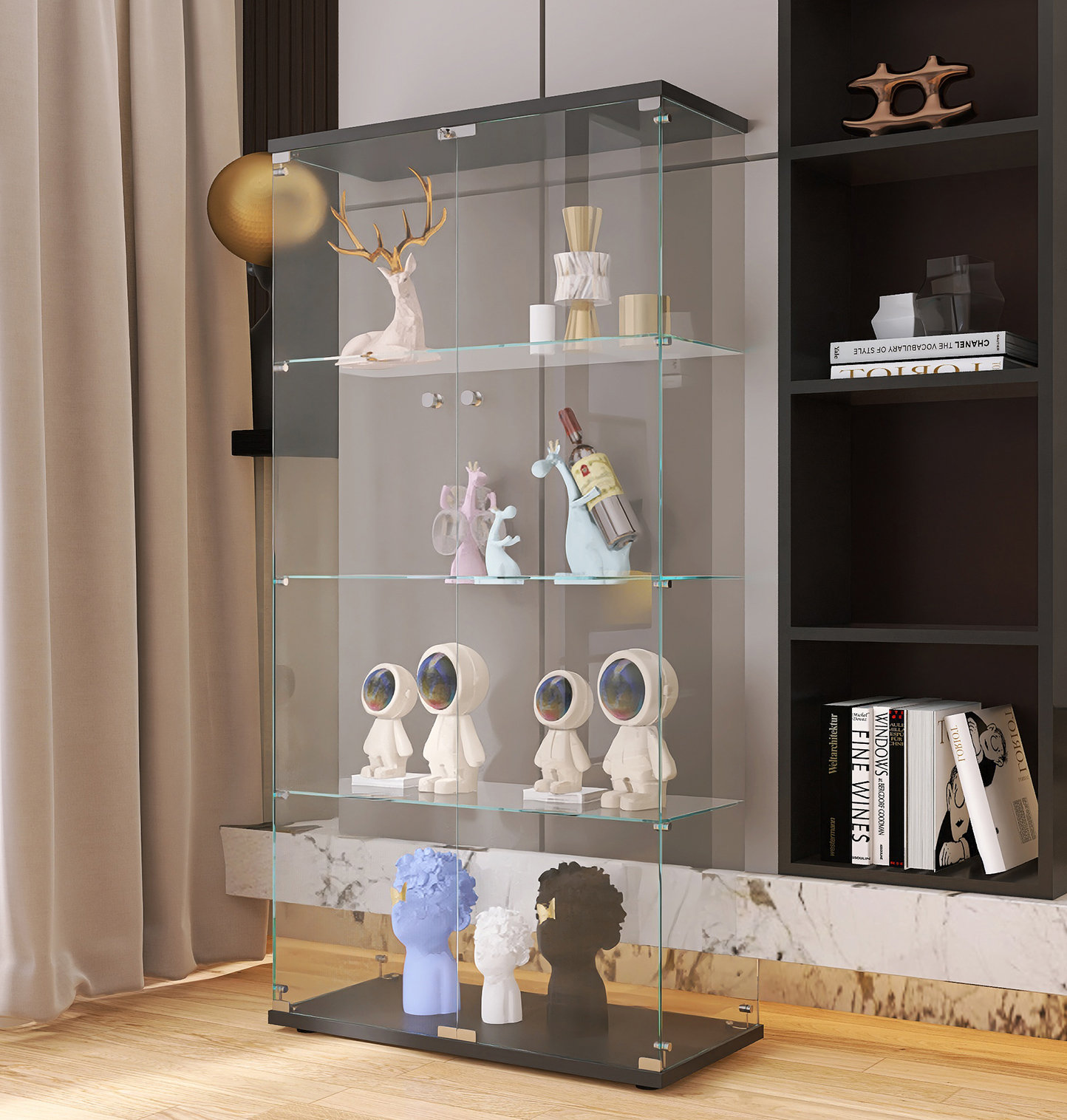 Ivy Bronx Jenielle 64.56'' H x 31.69'' W Metal Trophy Display Case ...