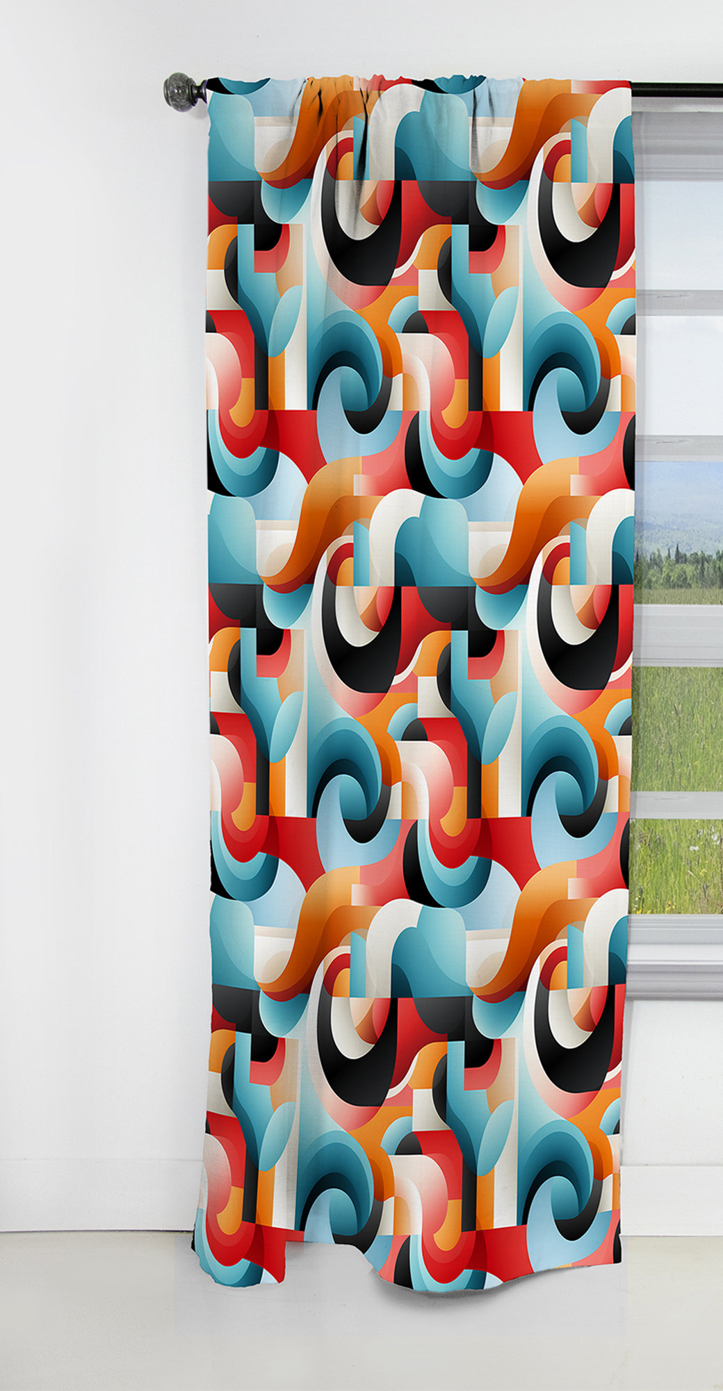 Design Art Blue And Red Contemporary Whirlwind Hues - Abstract ...