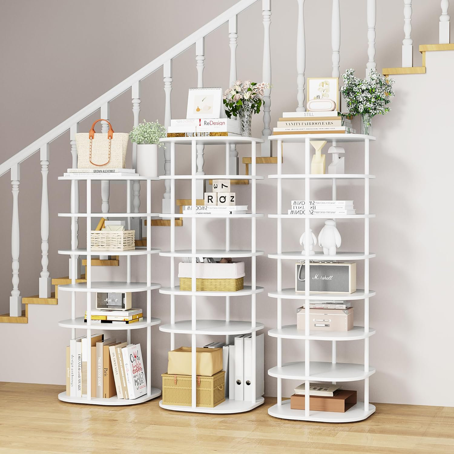 Hokku Designs 7-Tier Rotating Shoe Rack Organizer With 360° Spinning ...