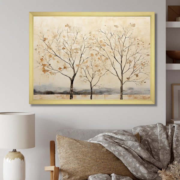 DesignArt " Beige Trees Harmony V " | Wayfair